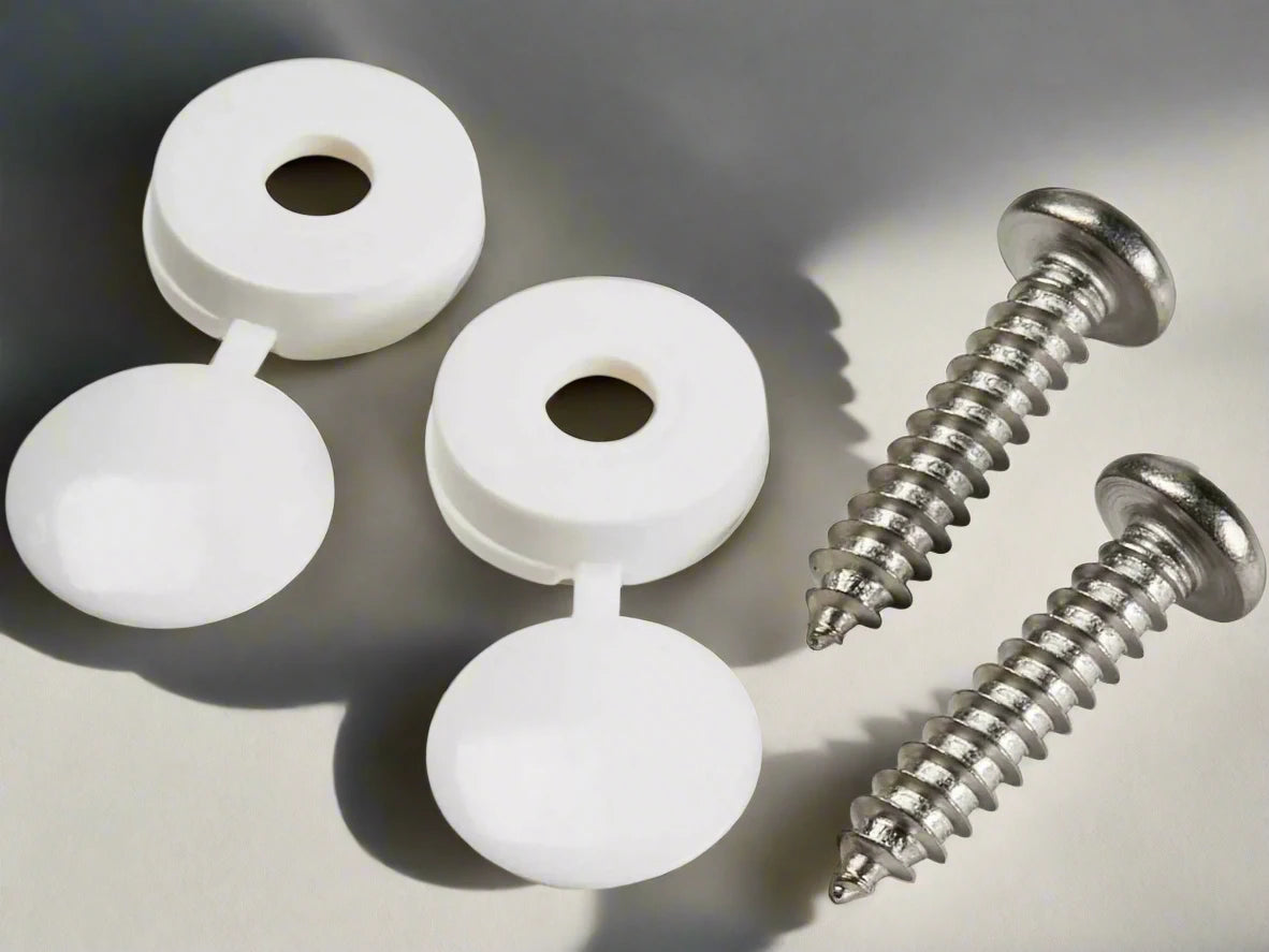 White Car Number Plate Screw – Legal Number Plates UK
